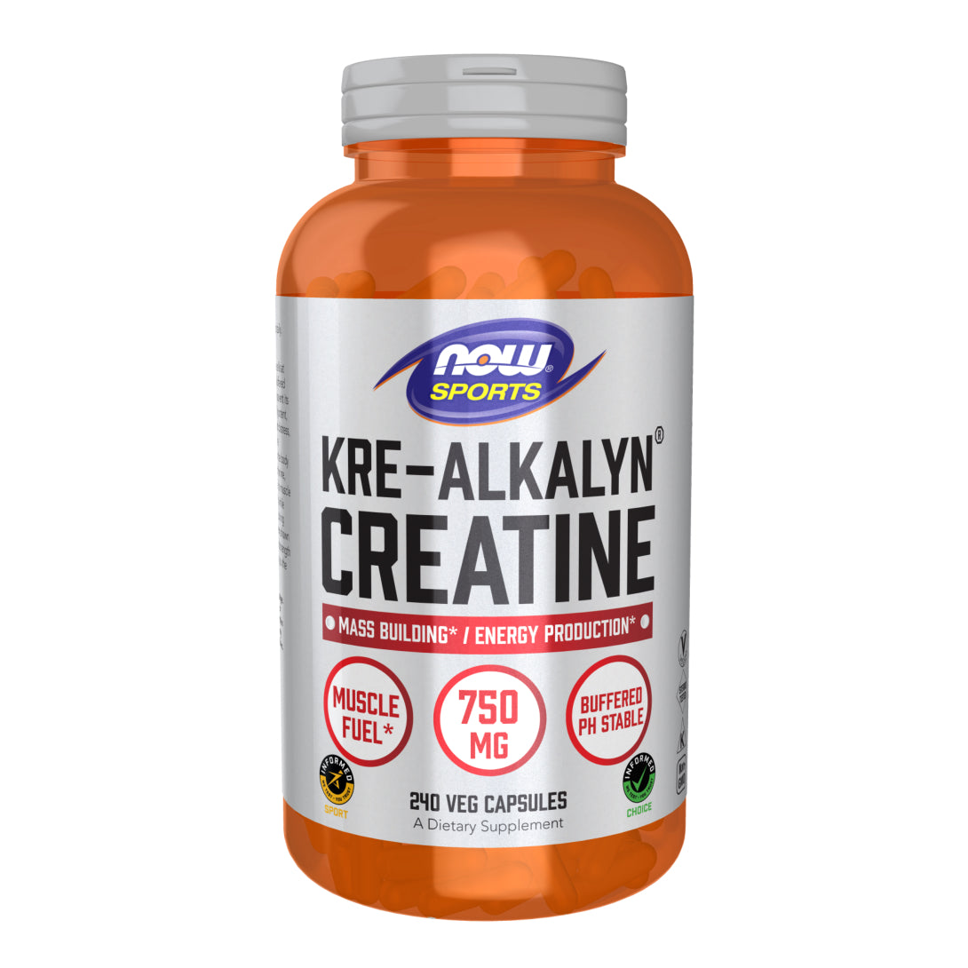 Kre-Alkalyn Creatine - 240 Veg Capsules | NOW – NUTRI-BODIES